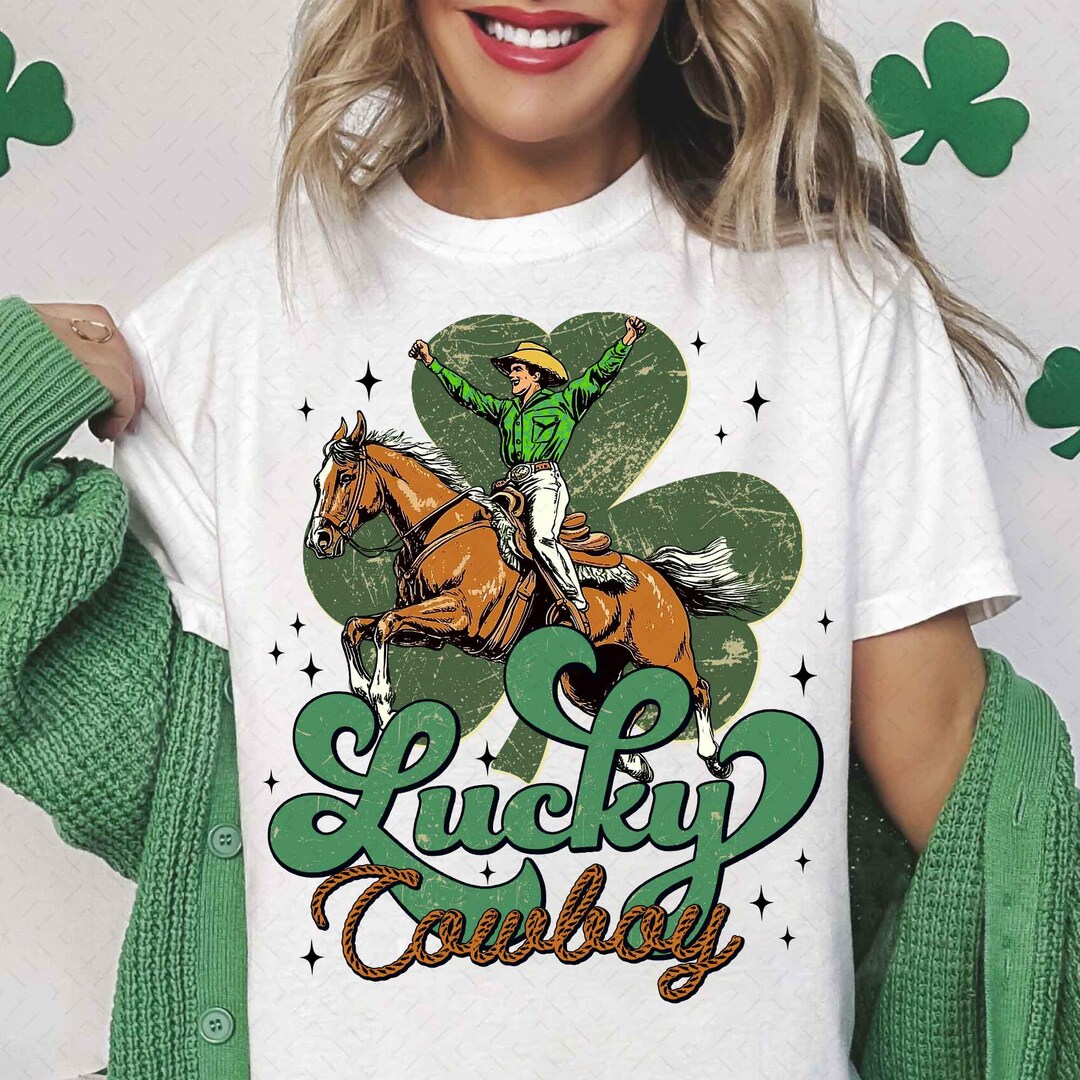 Western St Patrick’s Day Png, Cowgirl Western Png, Lucky Shamrock Png ...