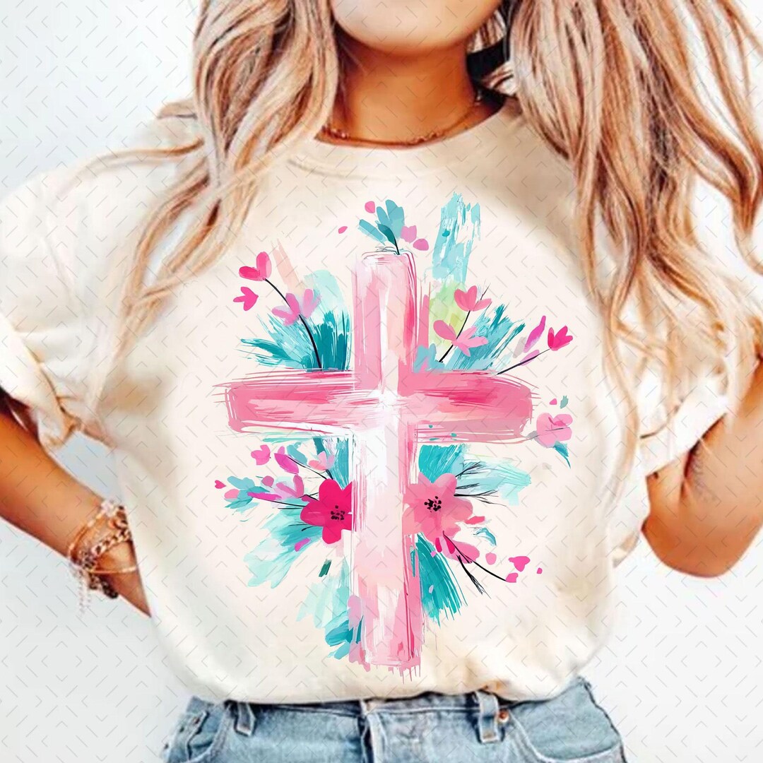 Easter Cross With Florals Png, Easter Cross Clipart, Christian Png ...
