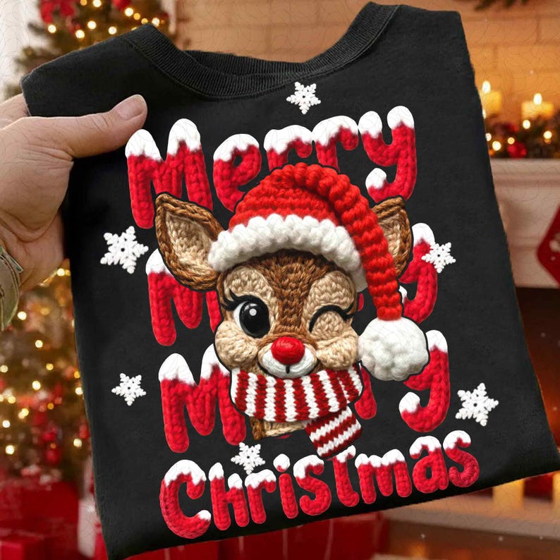 Merry Christmas Png, Reindeer Png, Latch Hook Yarn Png, Christmas ...