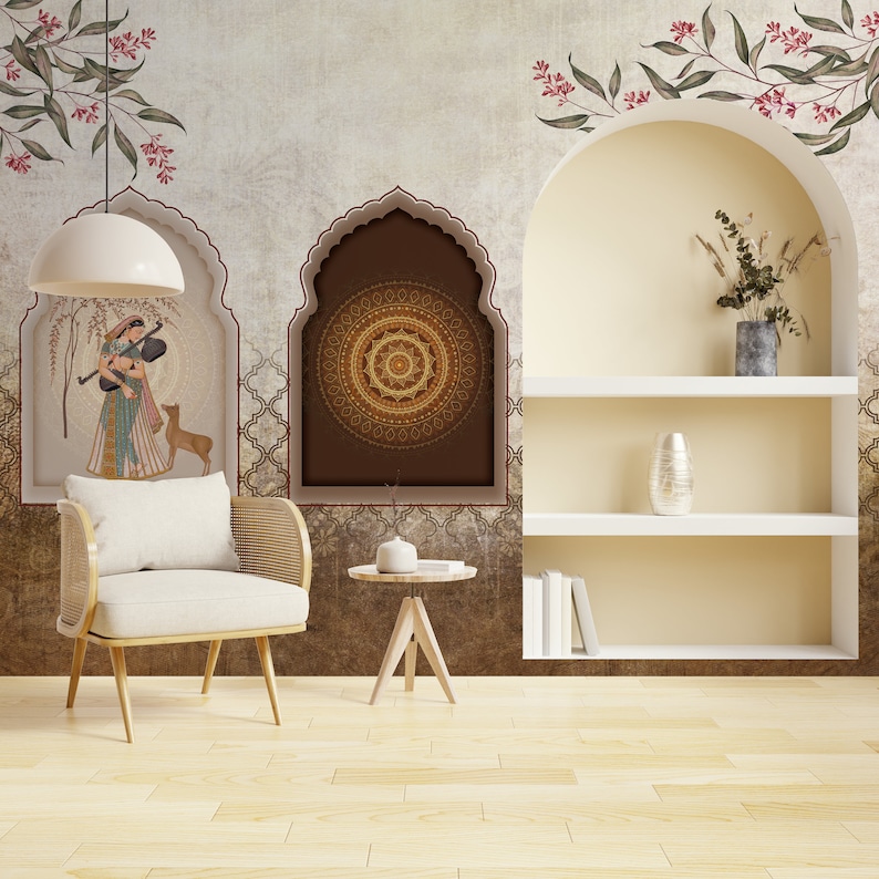 Rich Indian Vintage Rajasthani Wallpaper Peel and Stick Removable ...