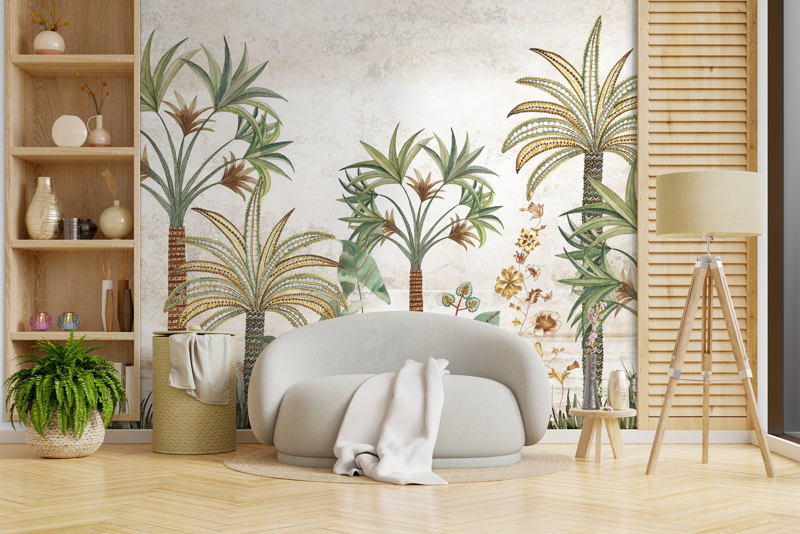 Hand Crafted Indian Tropical Landscape Wall Mural for Home, Bedroom ...