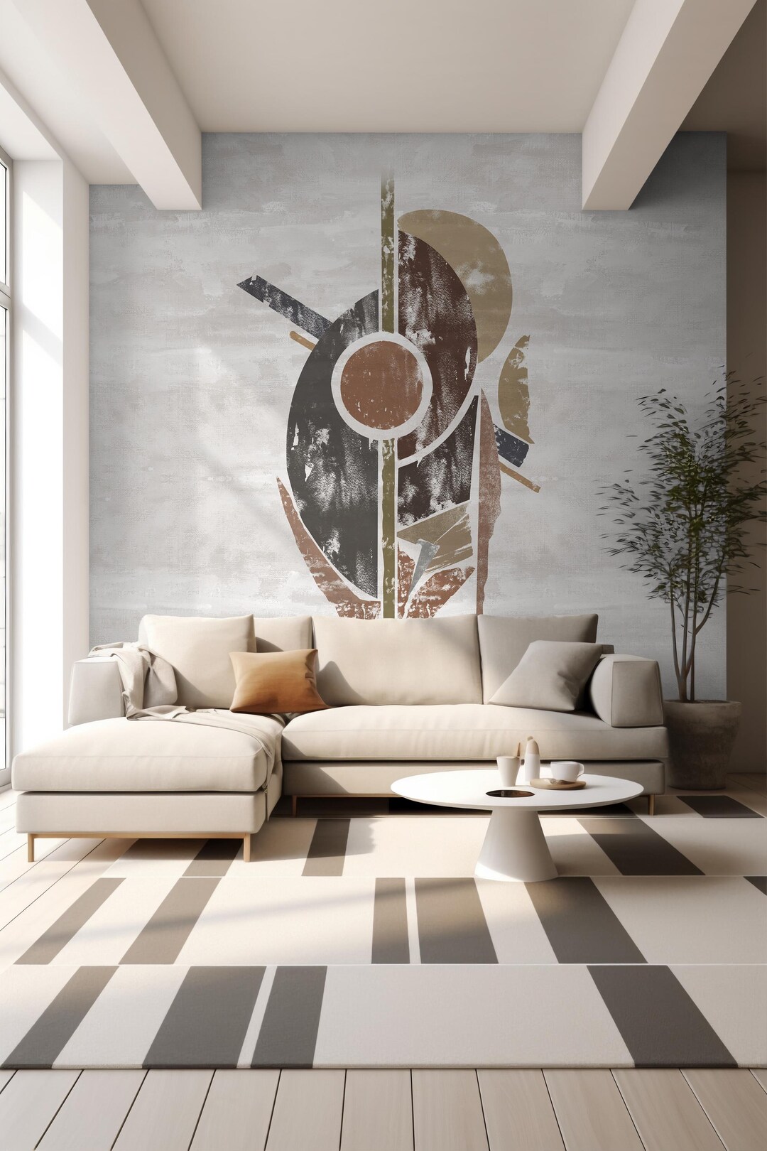 Bold Geometric Abstract - Modern Minimalist Design Wallpaper Peel and ...