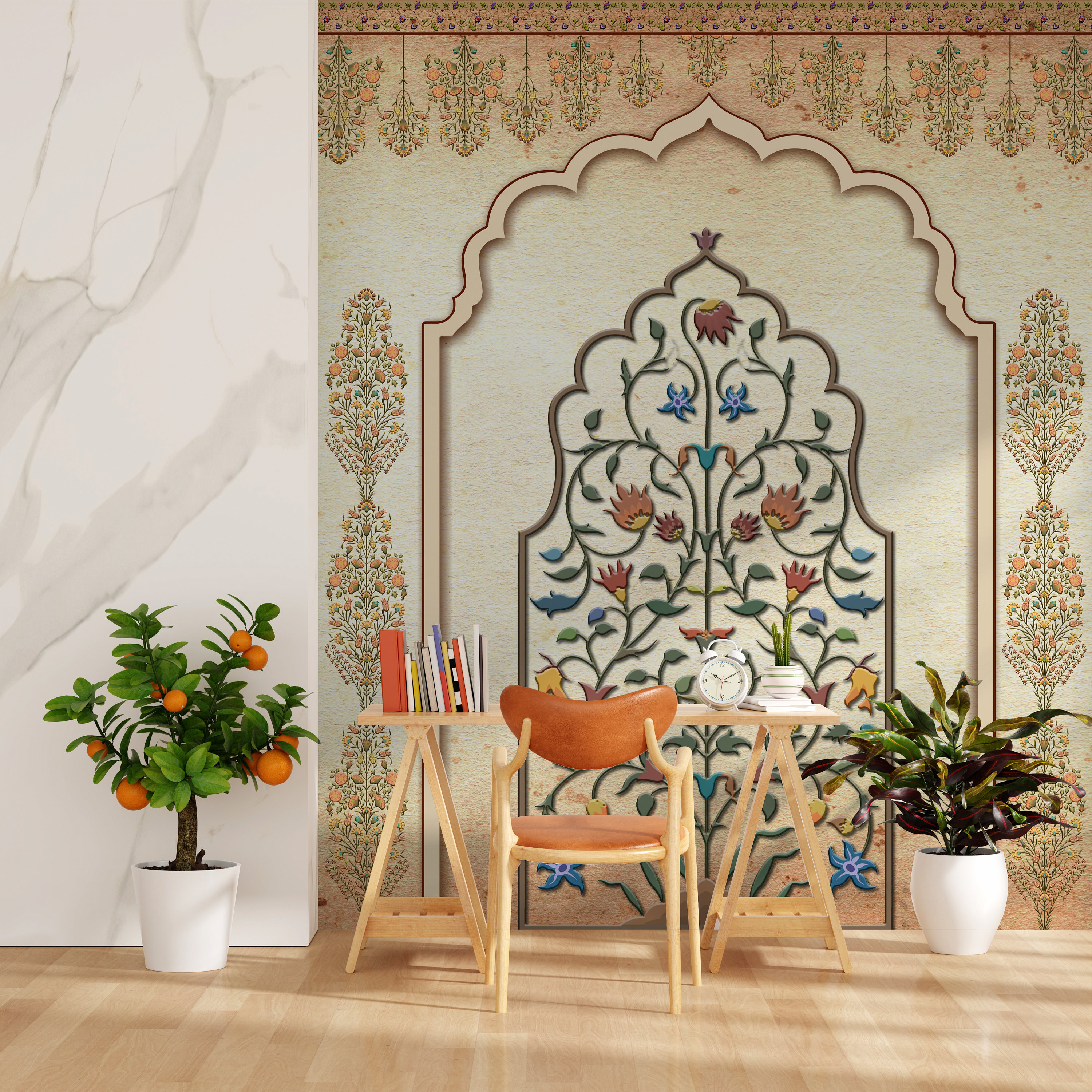 Ethnic Indian Peel & Stick Wallpaper: Artistic Royal Design, Matte ...