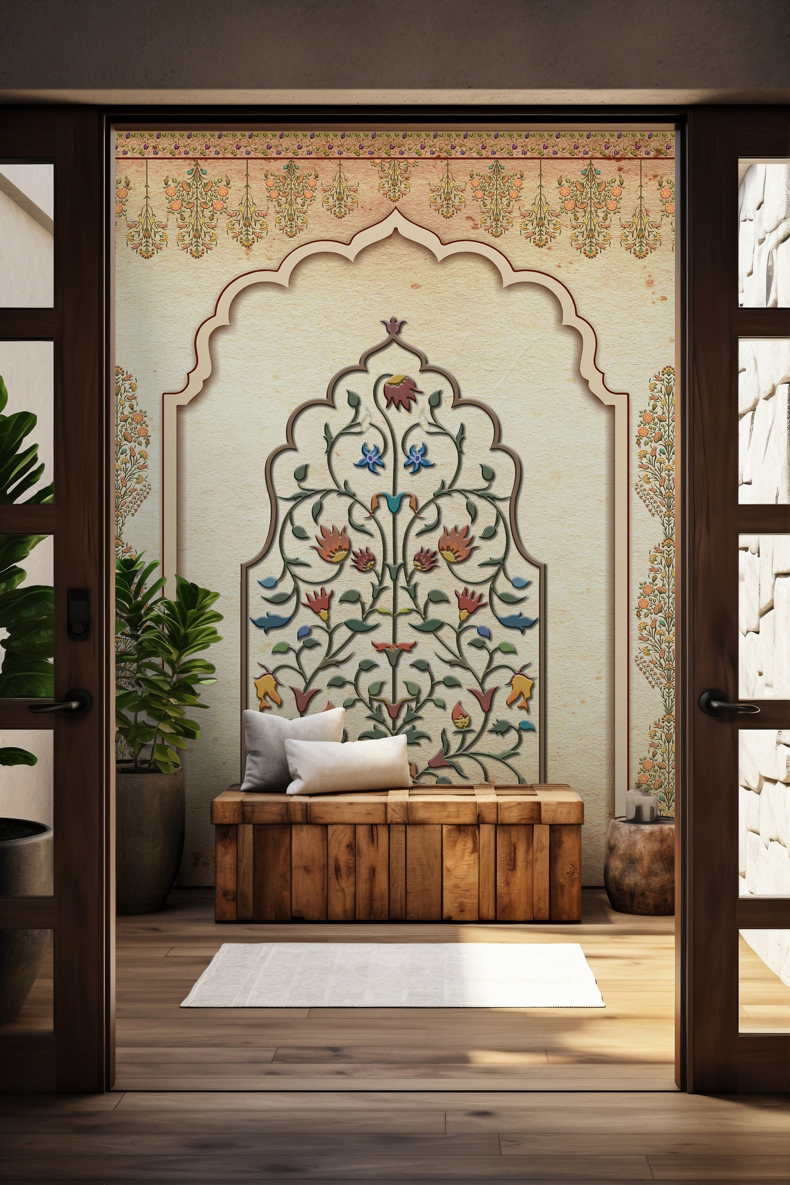 Ethnic Indian Peel & Stick Wallpaper: Artistic Royal Design, Matte ...