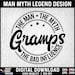 Gramps the Man the Myth the Legend Svg, Funny Gramps Shirt, Grandpa Svg ...