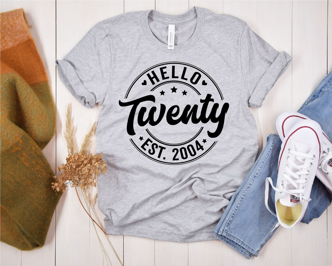 Hello Twenty Svg, 20th Birthday Svg, 20th Birthday Gift for Women, 20th ...