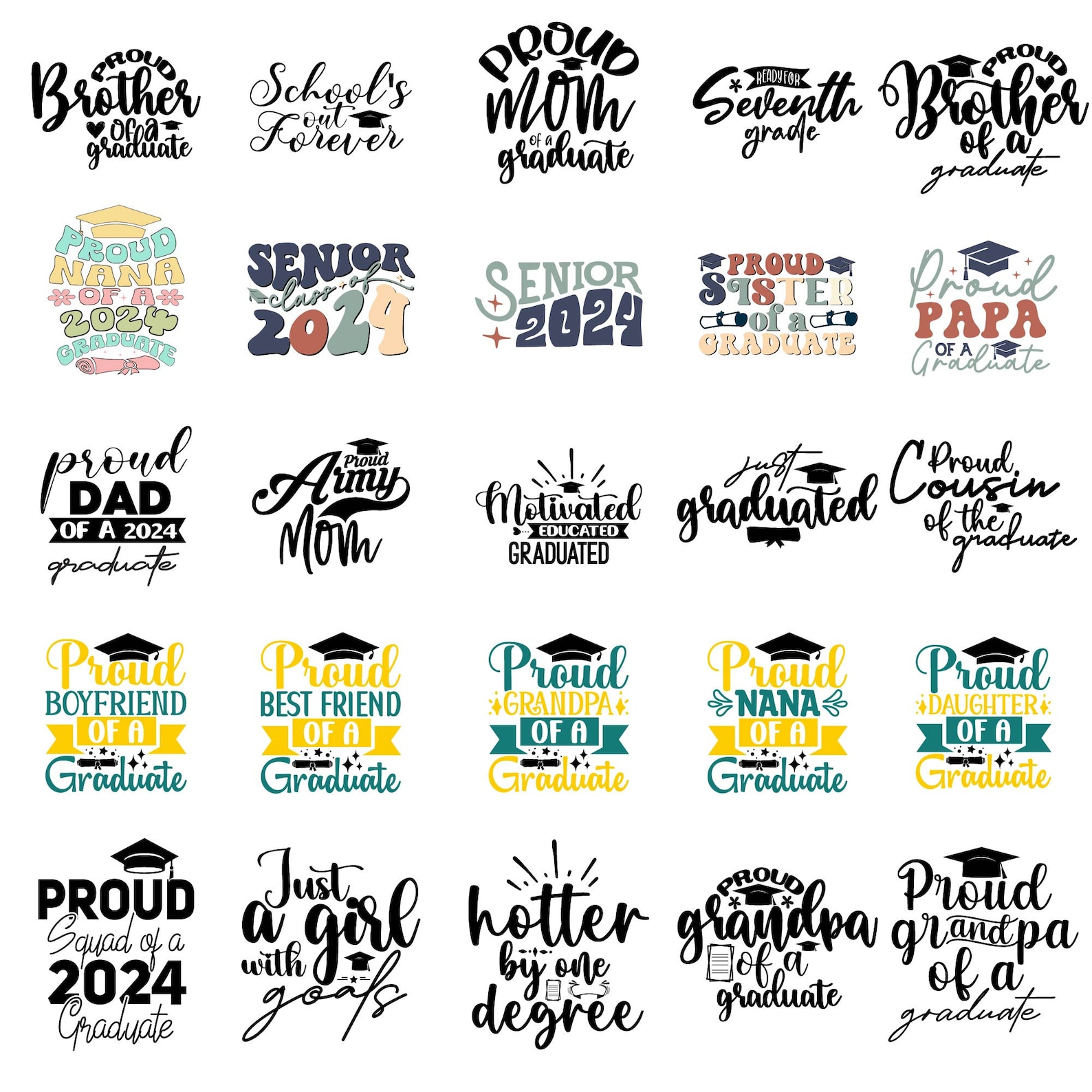 2024 Graduation SVG Bundle, Senior 2024 SVG Bundle, Graduation Svg ...