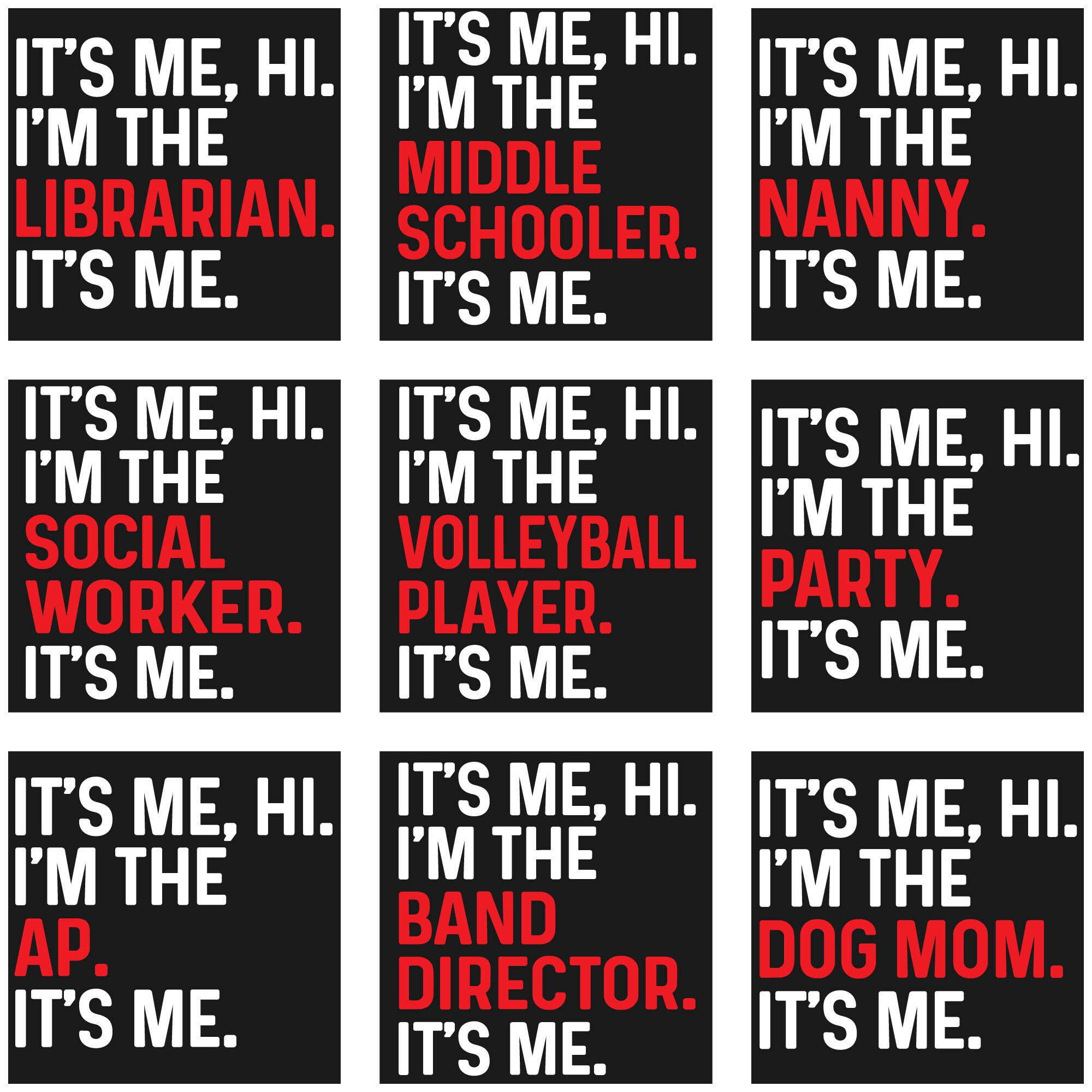 Its Me Hi Svg Bundle, It's Me Hi Im the Custom It's Me, It's Me Hi I'm ...