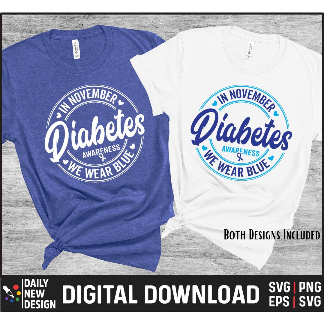 In November We Wear Blue Diabetes Awareness Month Svg, Blue Ribbon Svg ...
