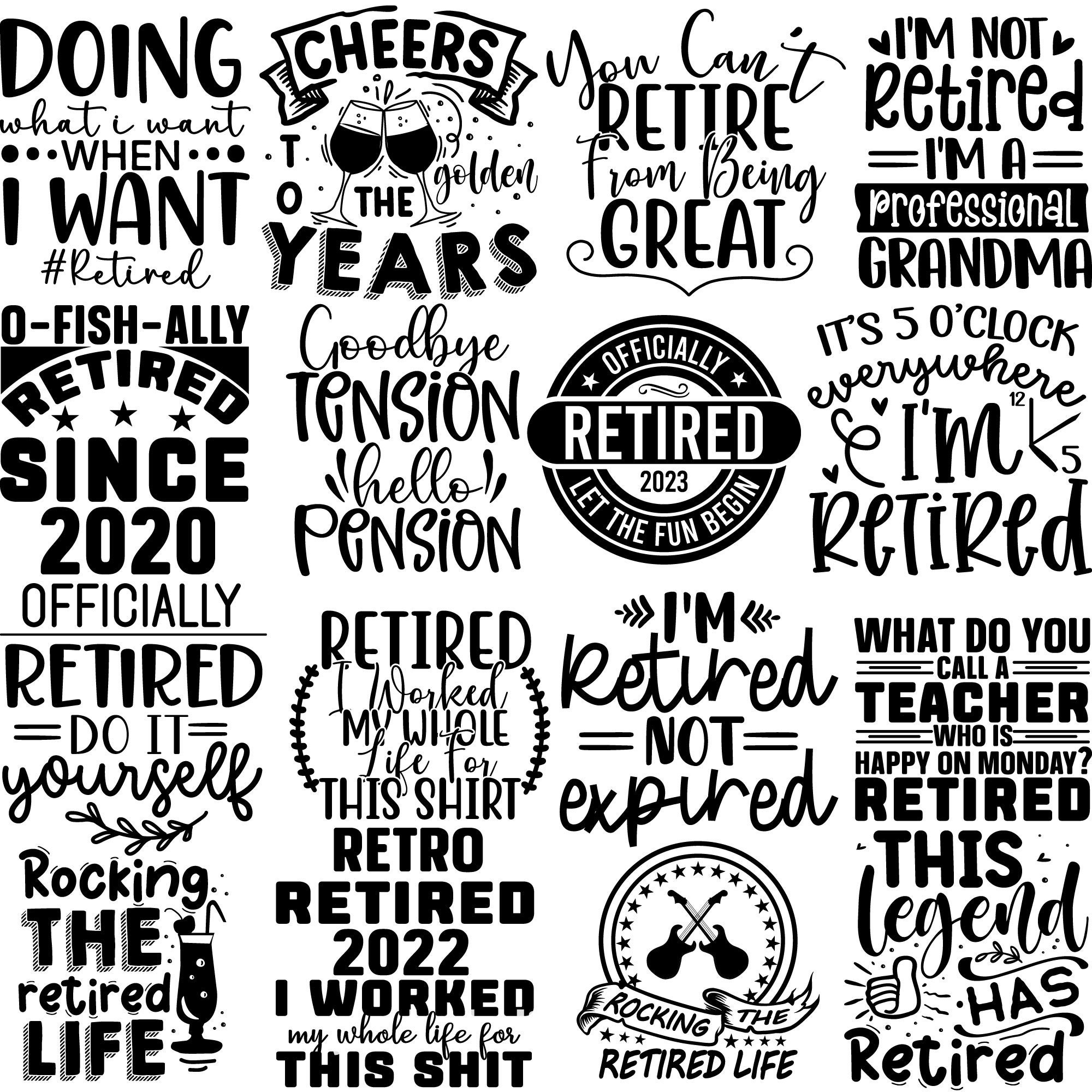 Retirement Svg Bundle Funny Retired Svg Happy Retirement - Etsy