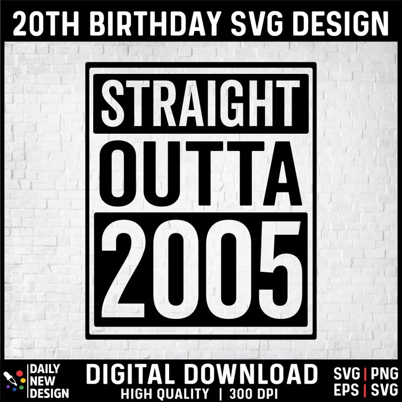 20th Birthday SVG Bundle, Vintage 2005 Birthday Gift Ideas, Twenty Svg ...