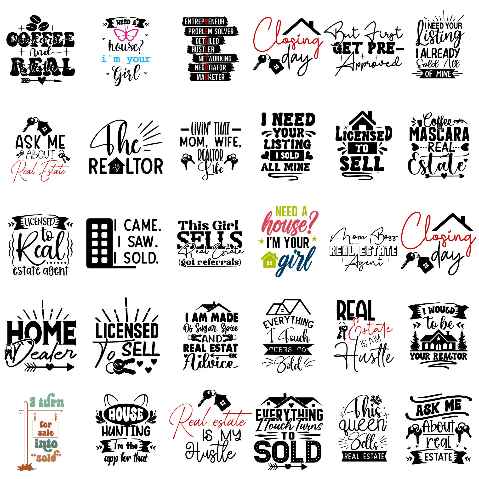 Real Estate SVG Bundle, Realtor Svg, Real Estate Home Svg, Real Estate ...