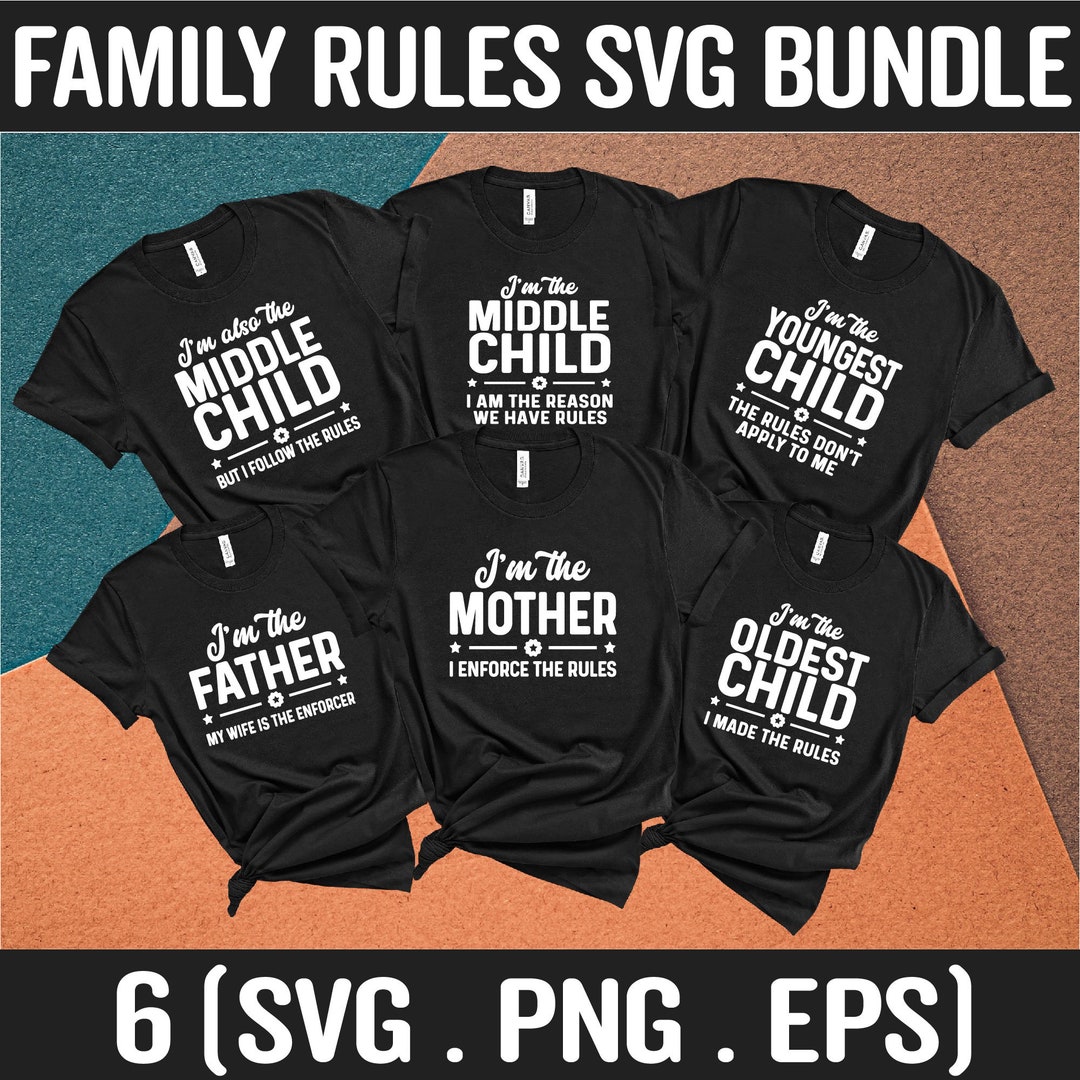 Family Rules Svg Bundle, Siblings Family Vacation Shirt, Matching ...