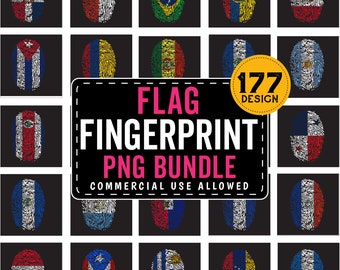 Countries Flag Fingerprint Clipart Png Bundle, Flag Fingerprint PNG - Etsy