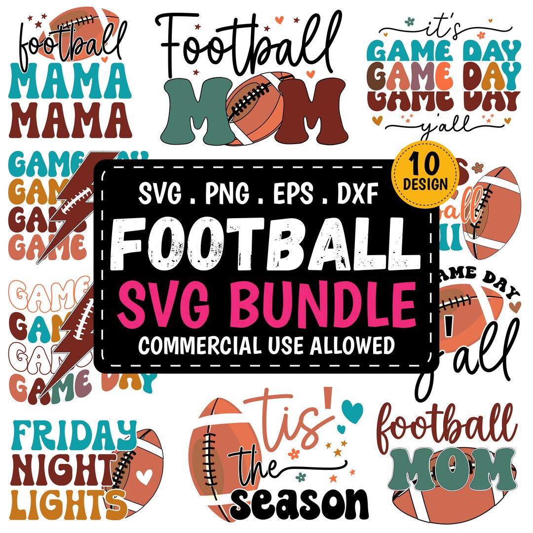 Retro Football SVG Bundle, Football Designs, Retro Football Svg ...