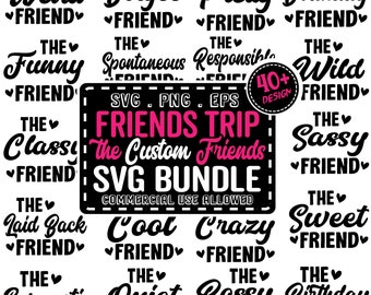 20 Friends Matching Shirts SVG, Friends Svg Bundle, Girls Party Svg ...