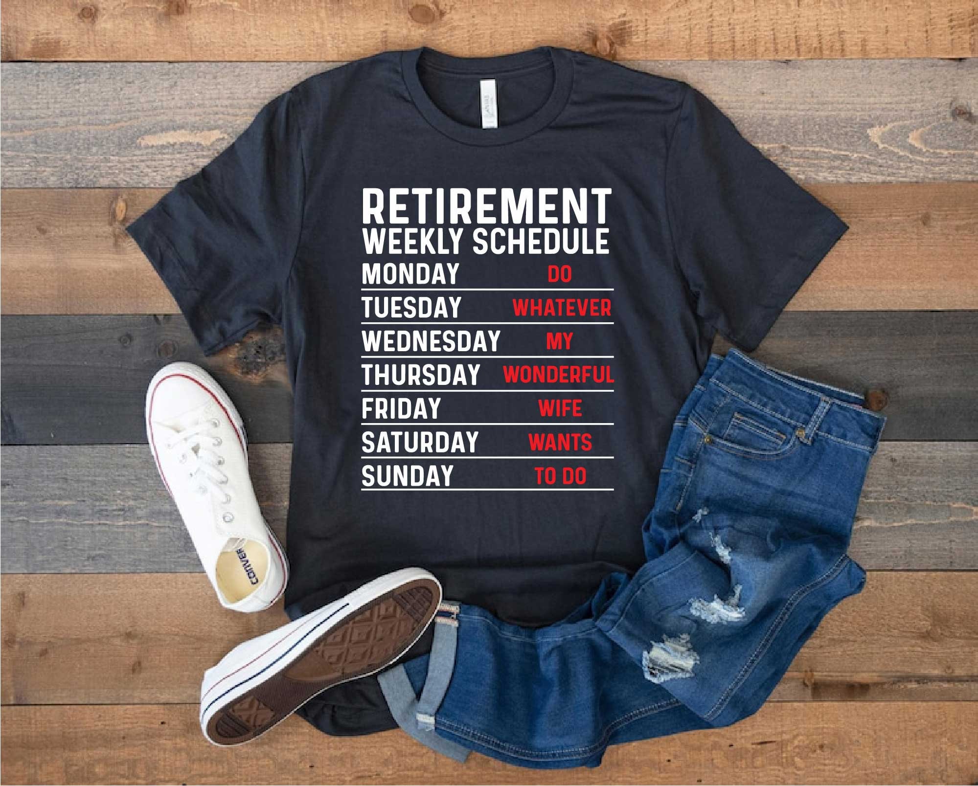 Retirement Weekly Schedule Svg, Funny Retirement Gift for Husband Dad ...