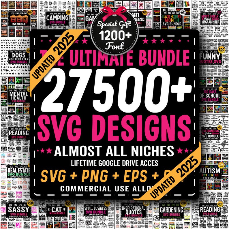 Huge SVG Bundle, Mega Png Bundle, Svg Files, Bundle Svg Cut Files for ...