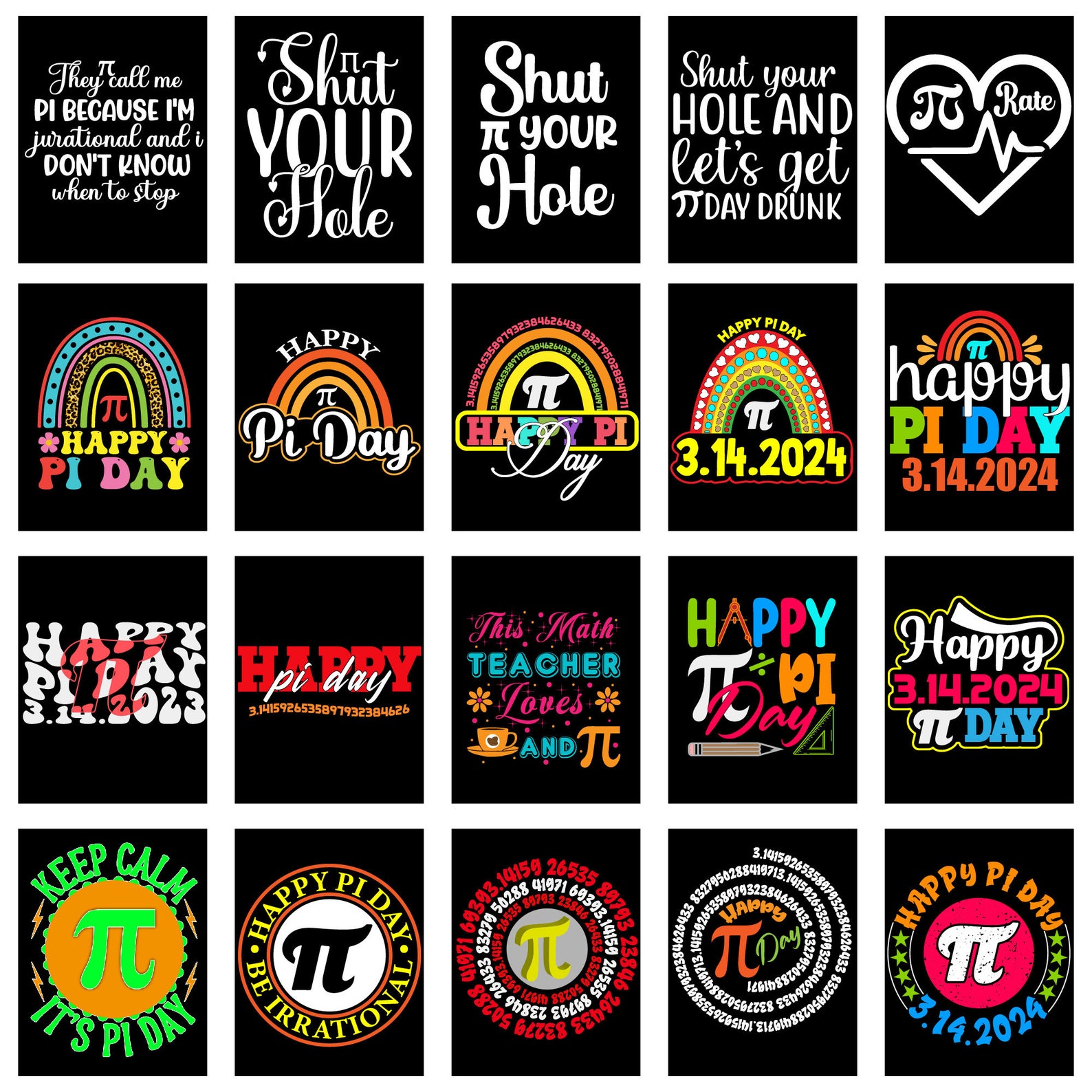 Happy Pi Day Svg Bundle, Pi Day Svg, Math Teacher Svg, Pi Day Rainbow ...