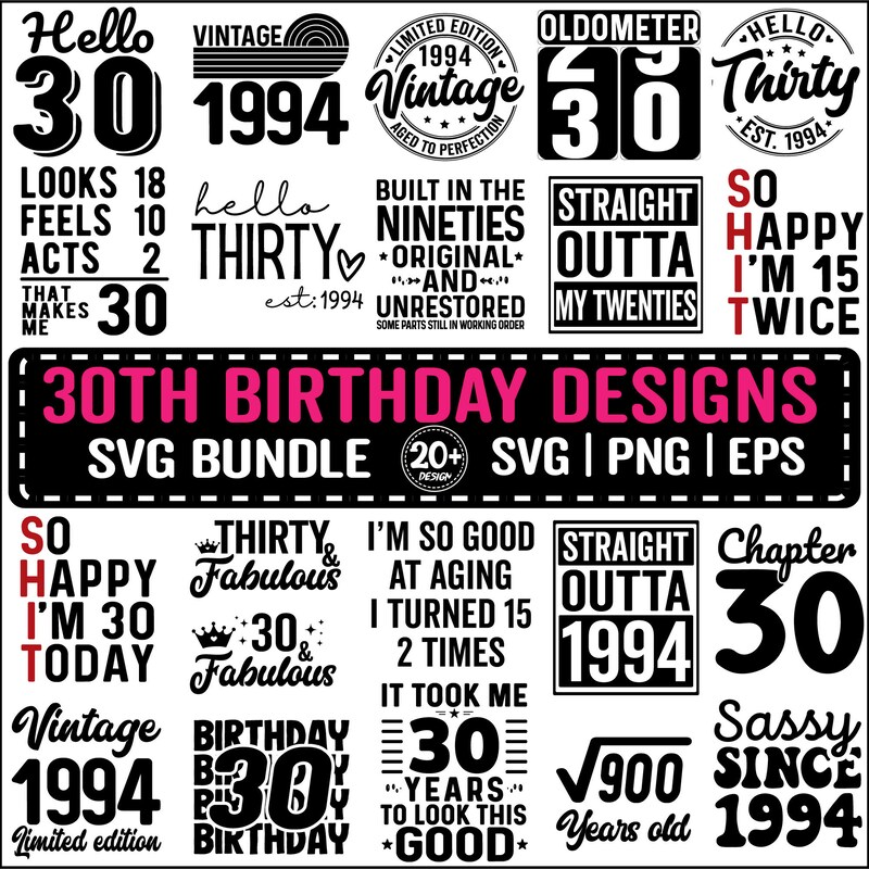 30th Birthday Svg - Etsy