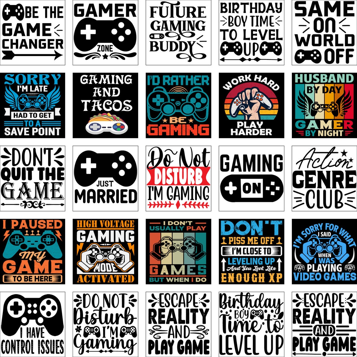 Gamer Svg Bundle, Gaming Svg Bundle, Gamer Svg, Funny Gamer Sayings Svg ...