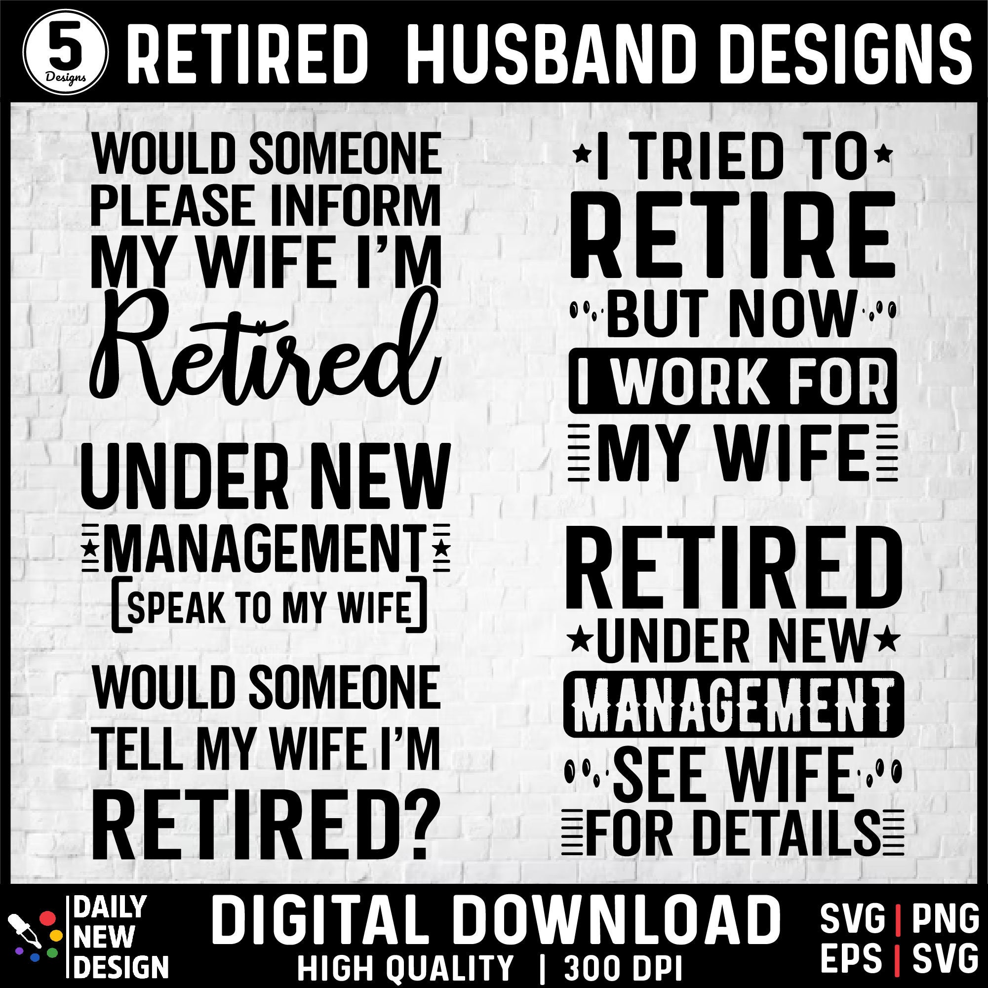 Retirement Husband Svg, Retired Svg, Retirement Svg for Men, Under New ...