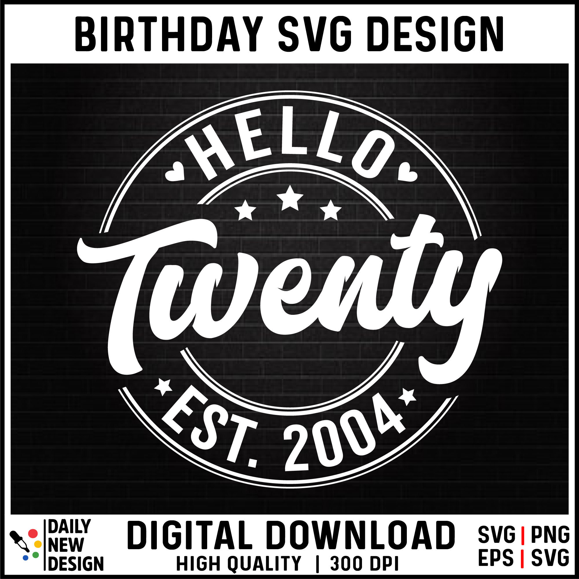 Hello Twenty Svg, 20th Birthday Svg, 20th Birthday Gift for Women, 20th ...