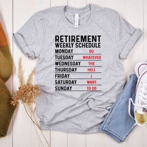 Retirement Weekly Schedule Svg, Funny Retirement Gift for Husband Dad ...