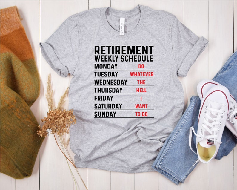 Retirement Weekly Schedule Svg, Funny Retirement Gift for Husband Dad ...