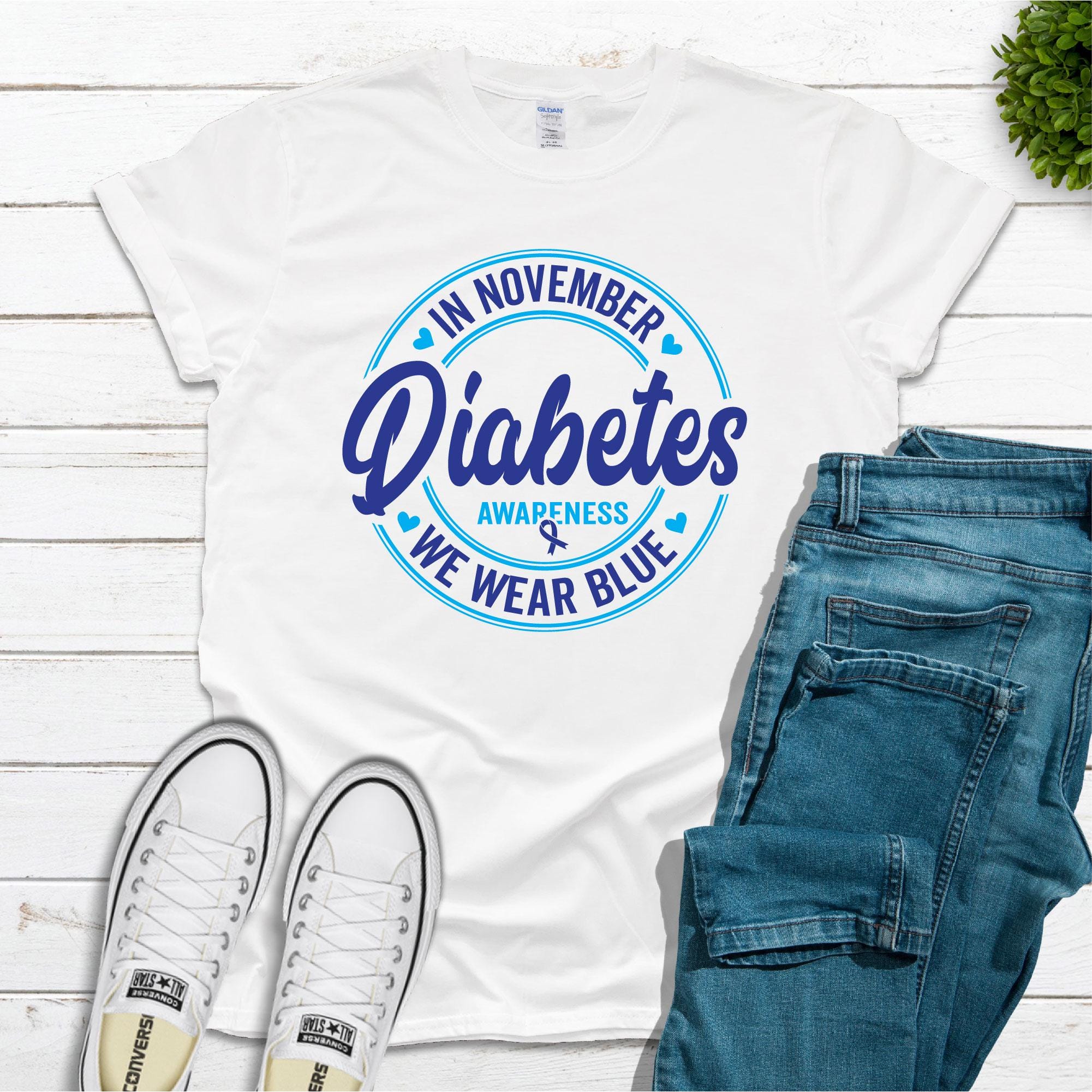 In November We Wear Blue Diabetes Awareness Month Svg, Blue Ribbon Svg ...