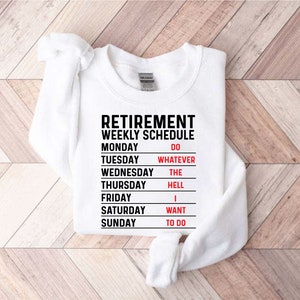 Retirement Weekly Schedule Svg, Funny Retirement Gift for Husband Dad ...