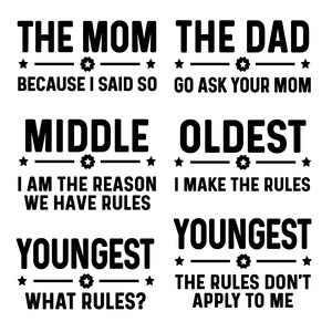 Family Rules Svg Bundle, Siblings Family Vacation Shirt, Matching ...