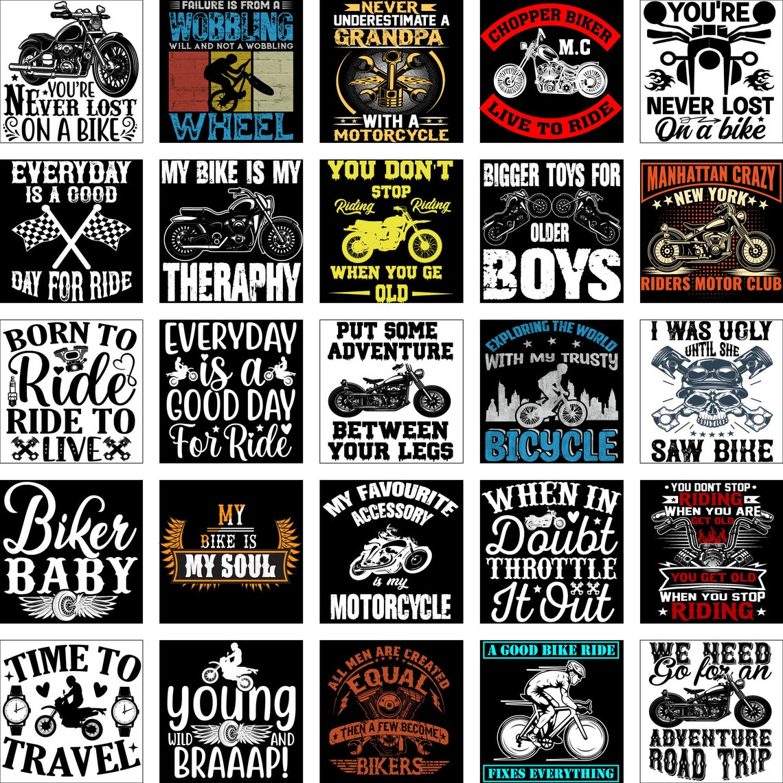 Biker Svg Bundle, Motorcycle Svg, Funny Motorcycle Designs Svg, Funny ...