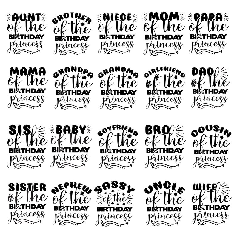 Birthday Princess SVG Bundle Princess & Princesses SVG - Etsy