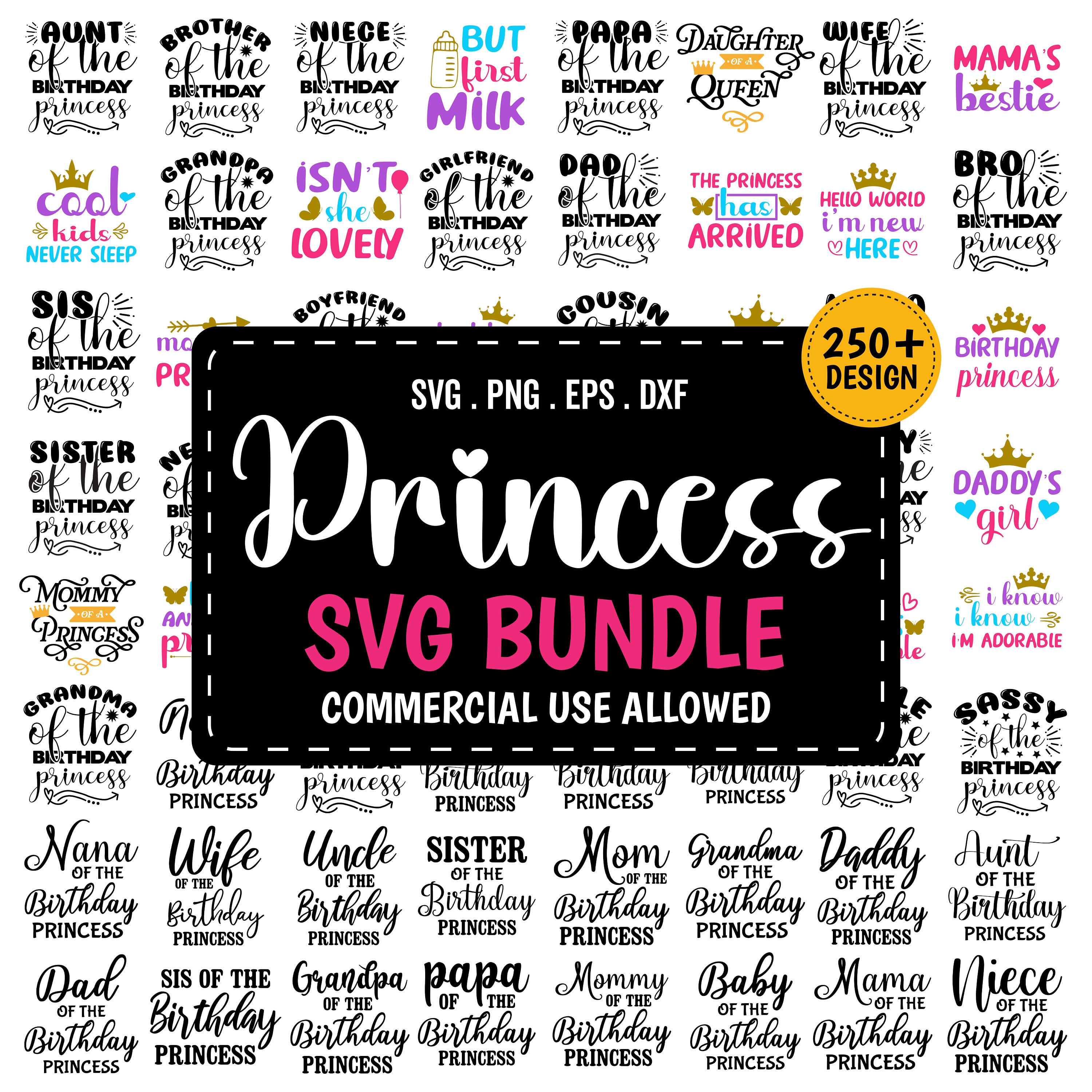 Birthday Princess SVG Bundle Princess & Princesses SVG - Etsy