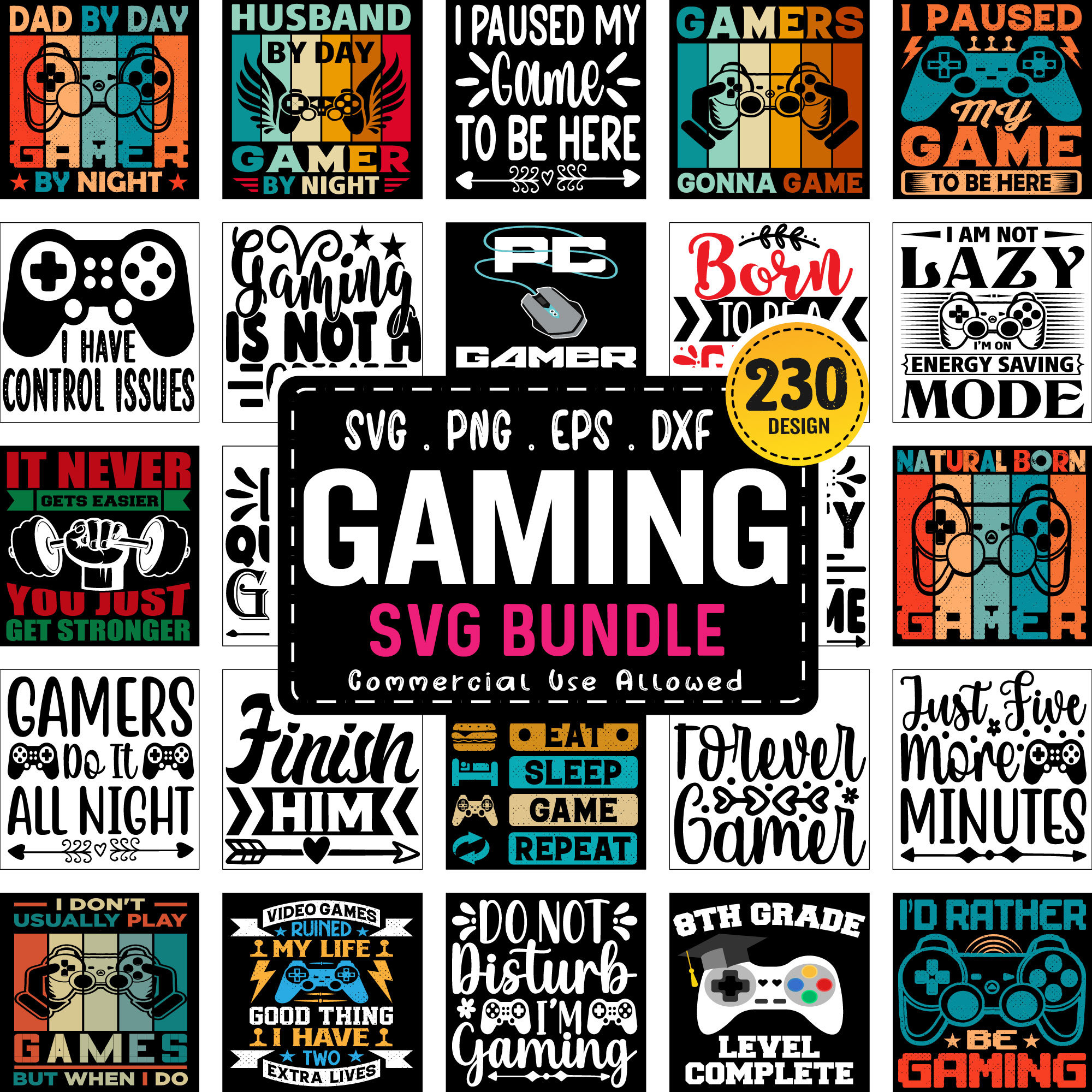 Gamer Svg Bundle, Gaming Svg Bundle, Gamer Svg, Funny Gamer Sayings Svg ...