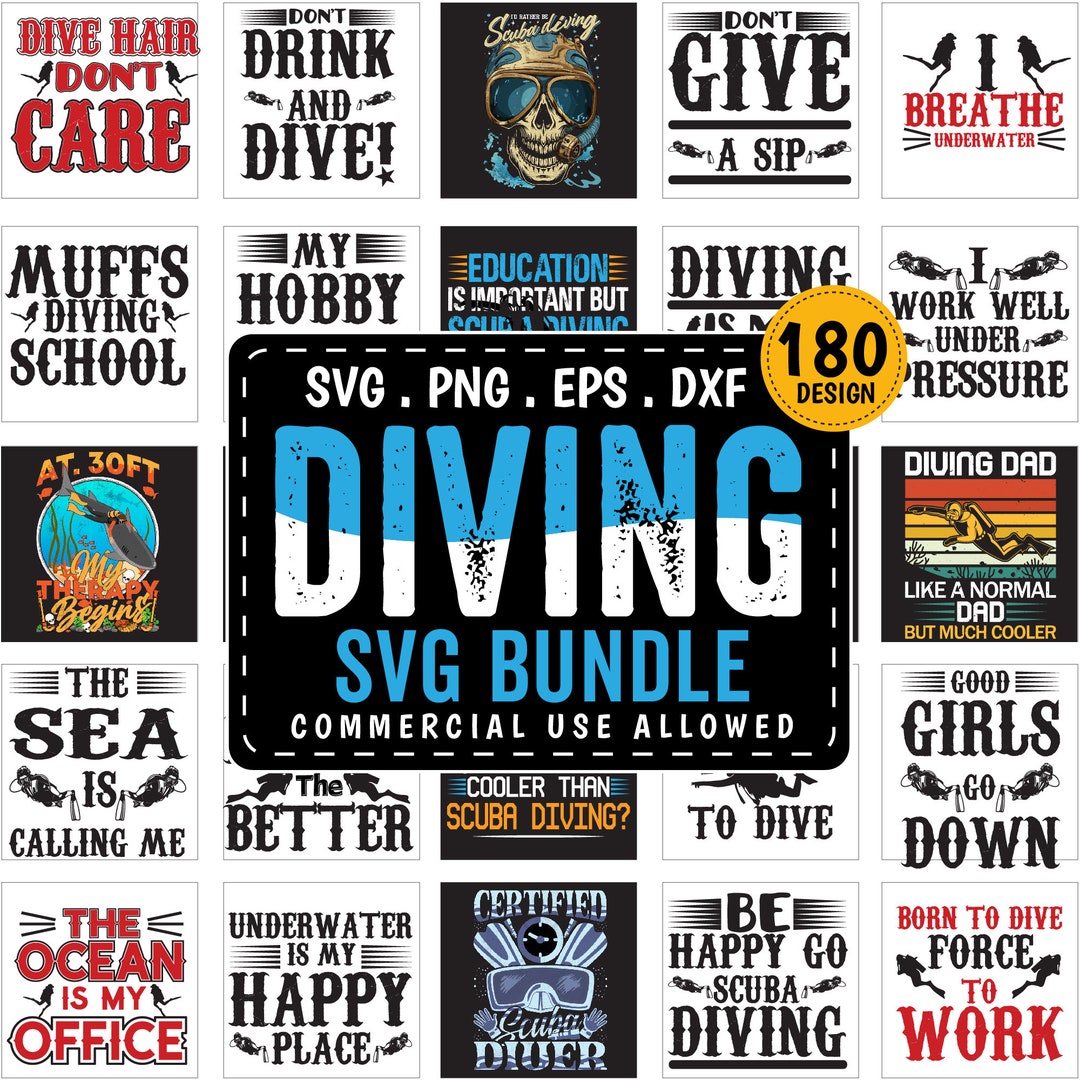 Scuba Diving SVG Bundle, Cuba Diving Quote Svg, Diving Svg Bundle Cut ...