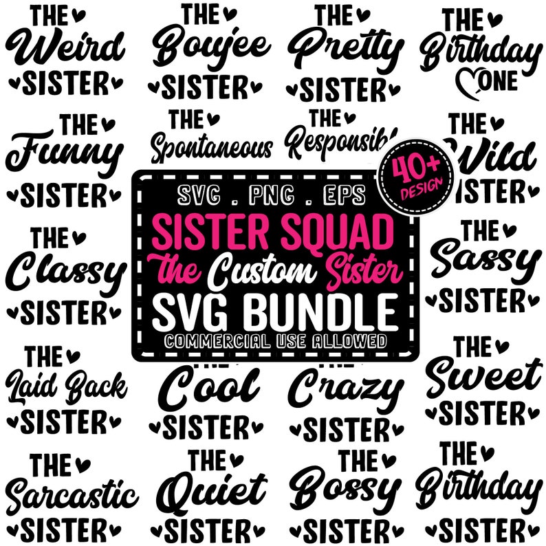 Sisters Shirts SVG Bundle, Sisters Matching Shirts SVG, Sister SVG ...