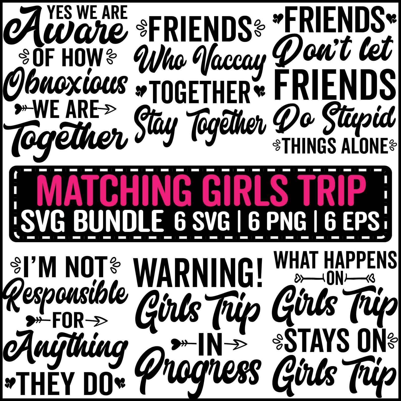 Funny Girls Trip SVG Bundle, Girls Weekend Svg, Girls Trip Shirts Svg ...