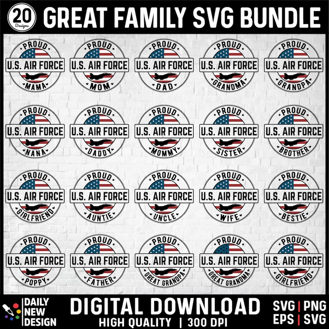 Airforce Svg Bundle, Proud Airforce Svg, Proud Air Force Graduation ...