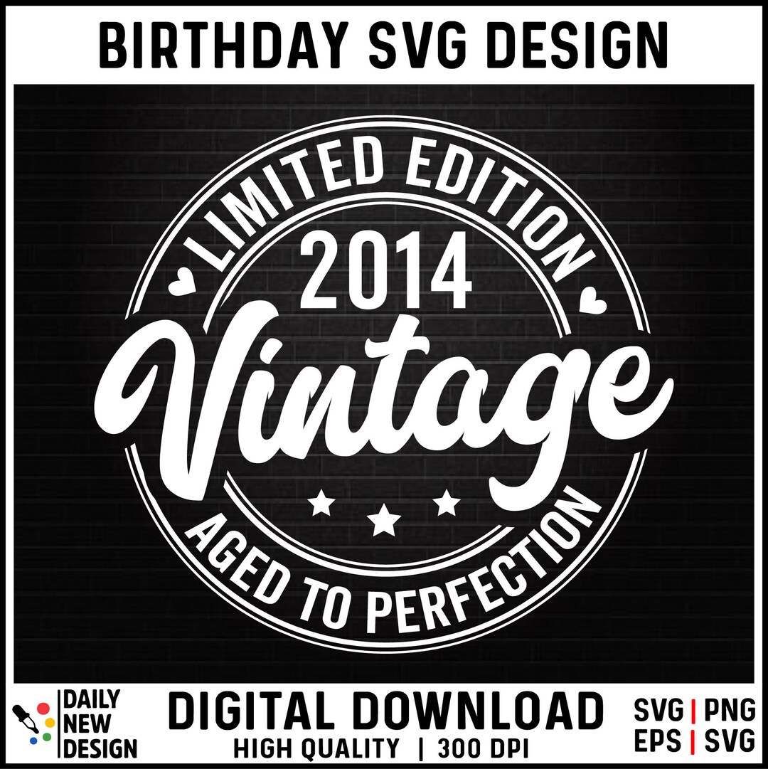 11th Birthday SVG, Vintage 2014 SVG, 11th Birthday Gift for Girls, 11th ...