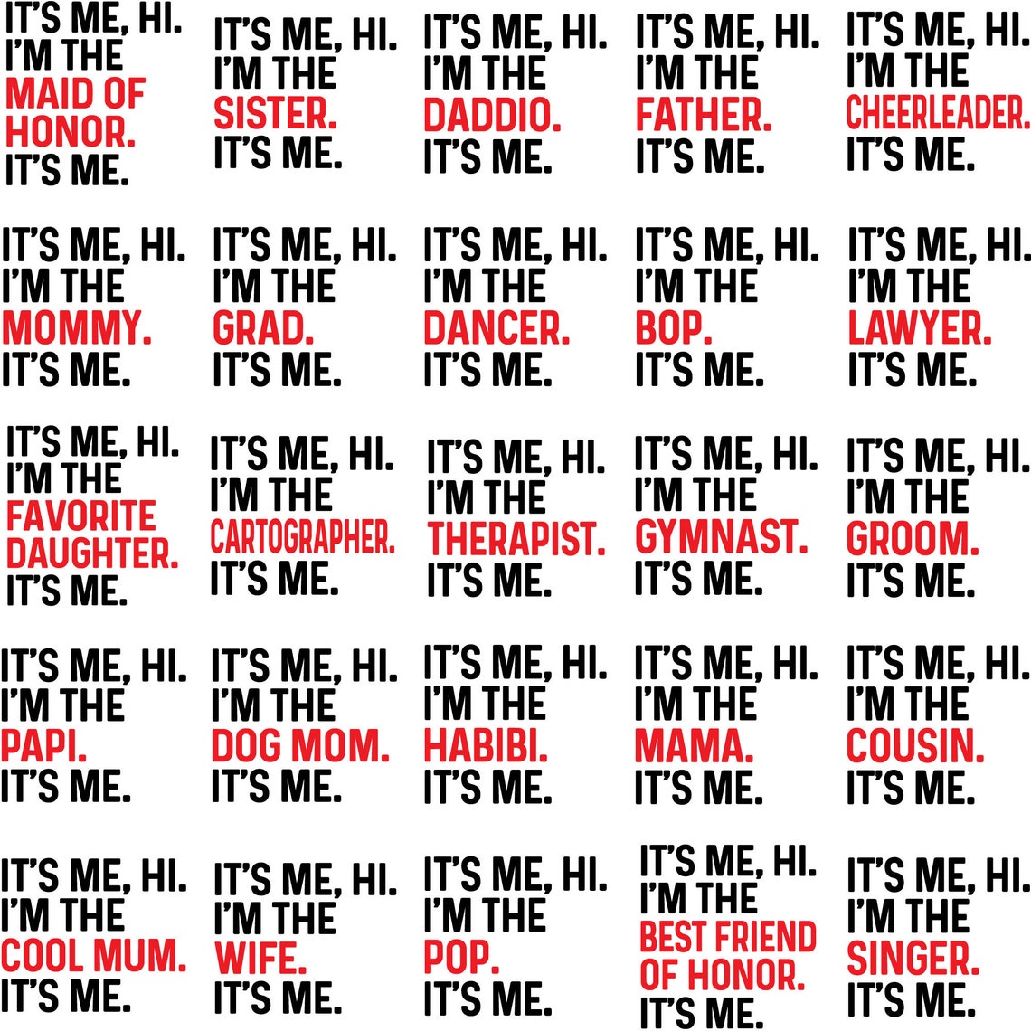 Its Me Hi Svg Bundle, It's Me Hi Im the Custom It's Me, It's Me Hi I'm ...