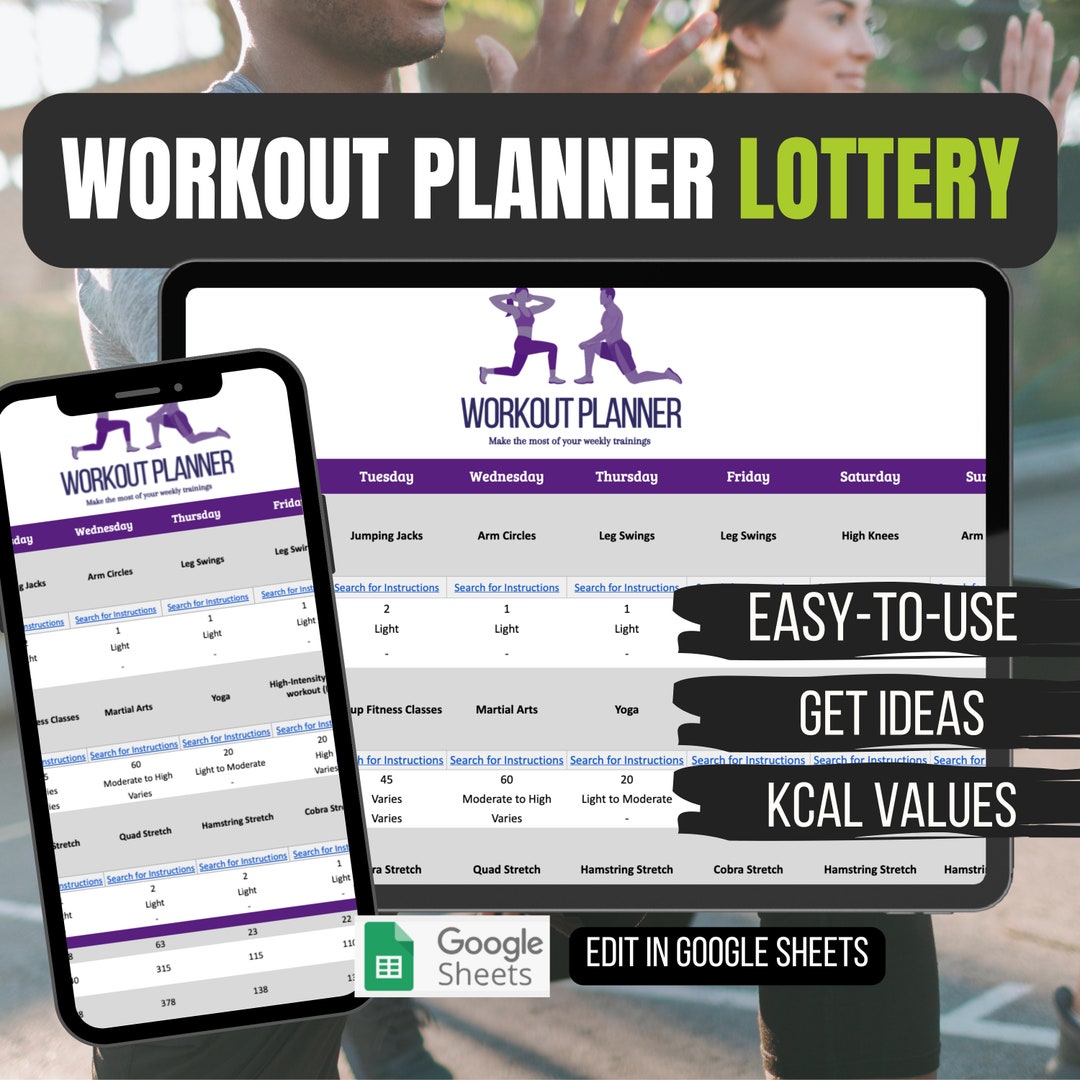 Workout Planner Template in Google Sheets | Keep Your Training Plan Up ...