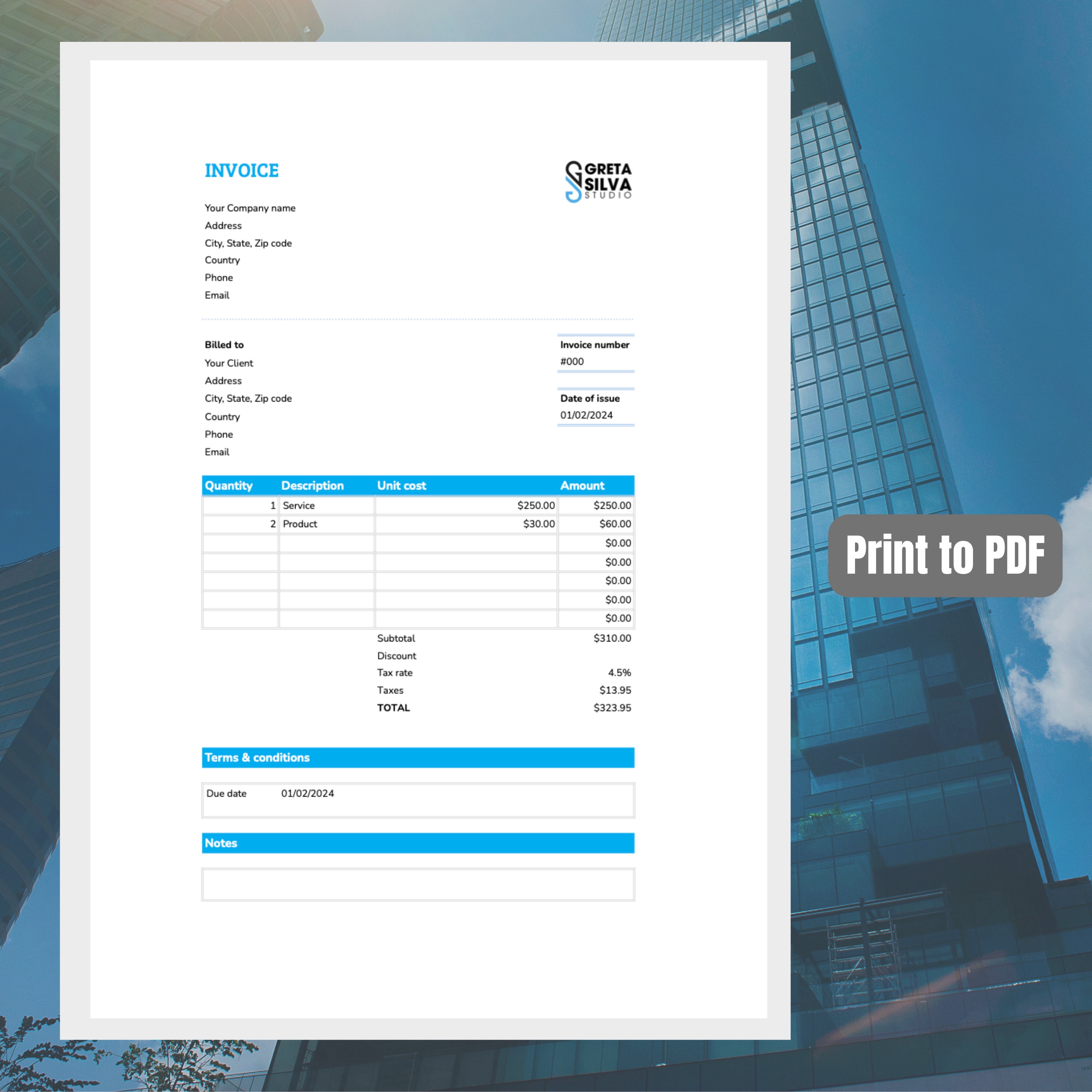 Invoice Template for Google Sheets Invoice Generator With Automatic ...