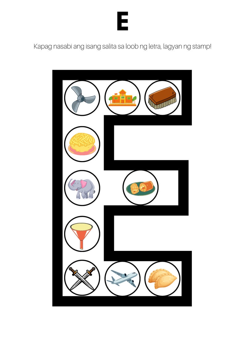 Filipino/tagalog Initial Sound Word Drill Stamps Games Worksheets ...