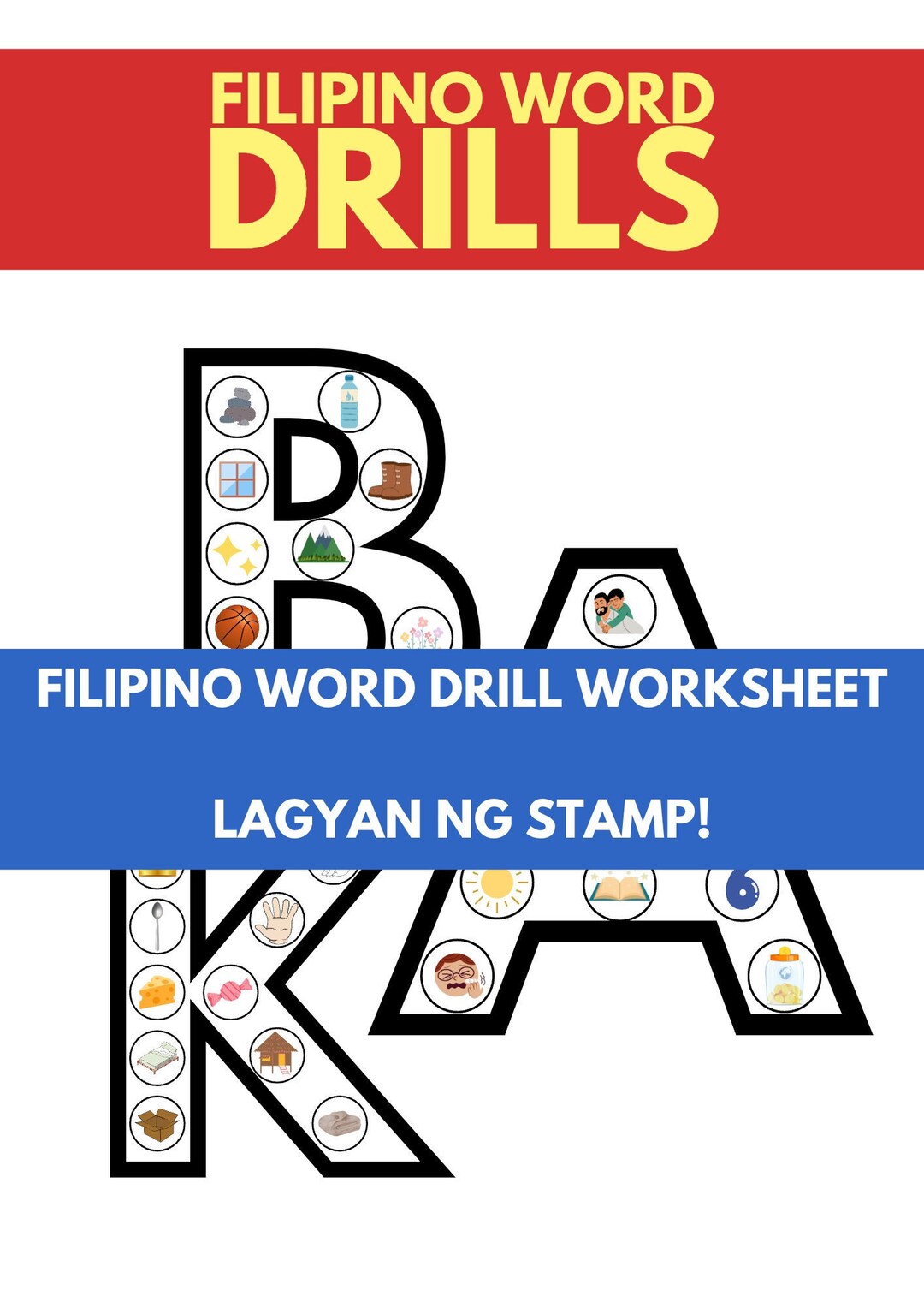 Filipino/tagalog Initial Sound Word Drill Stamps Games Worksheets ...