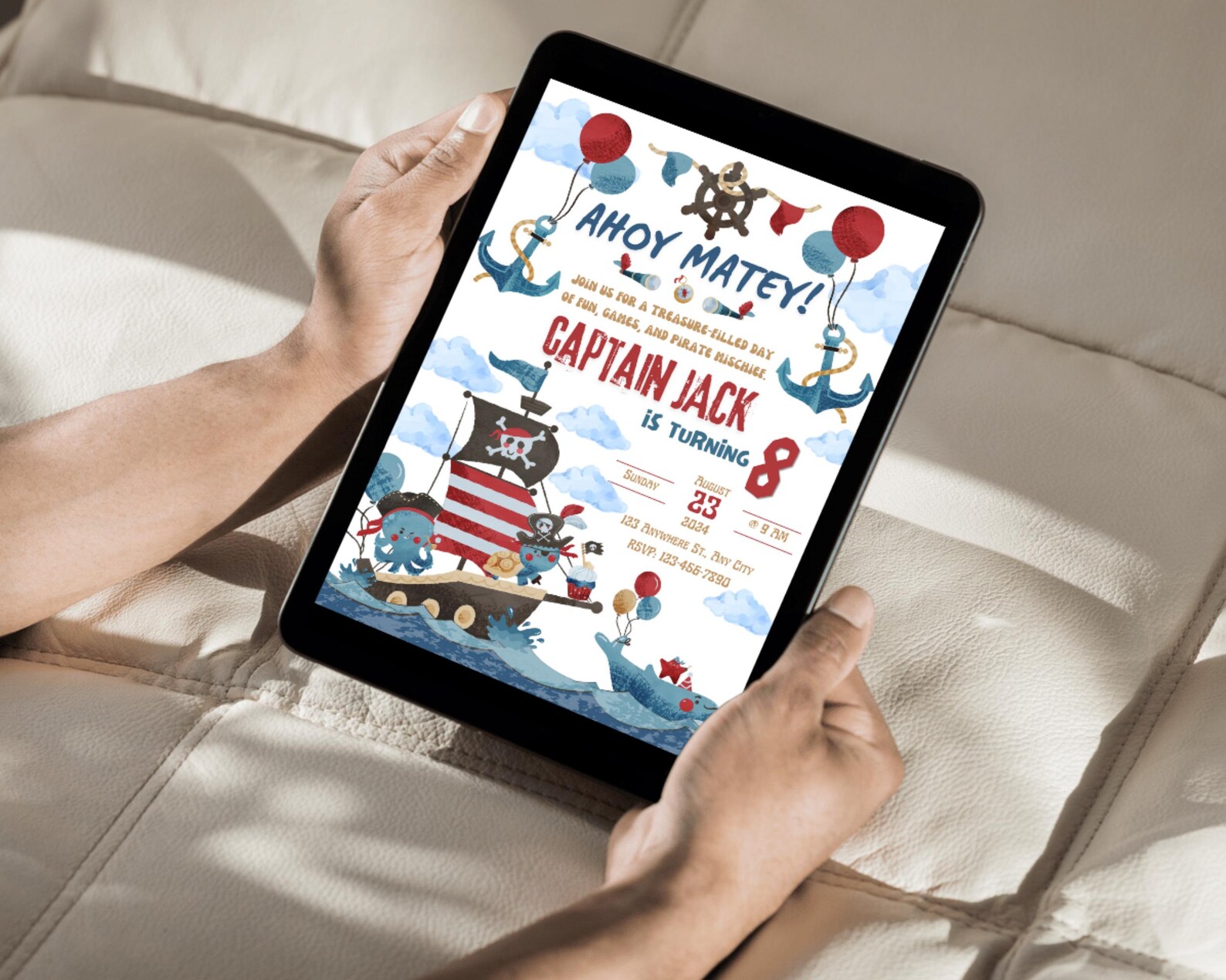 Editable Pirate Birthday Party Invitation Template Pirate Birthday ...