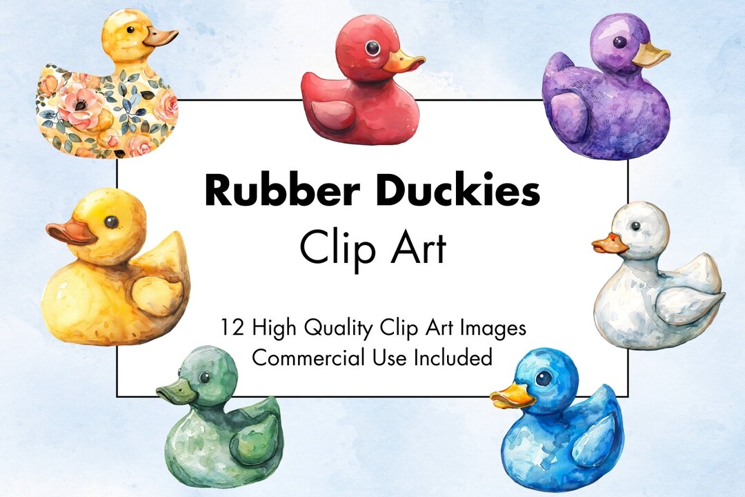 Rubber Duckies Clipart - 12 High Quality Jpgs - White & Transparent ...