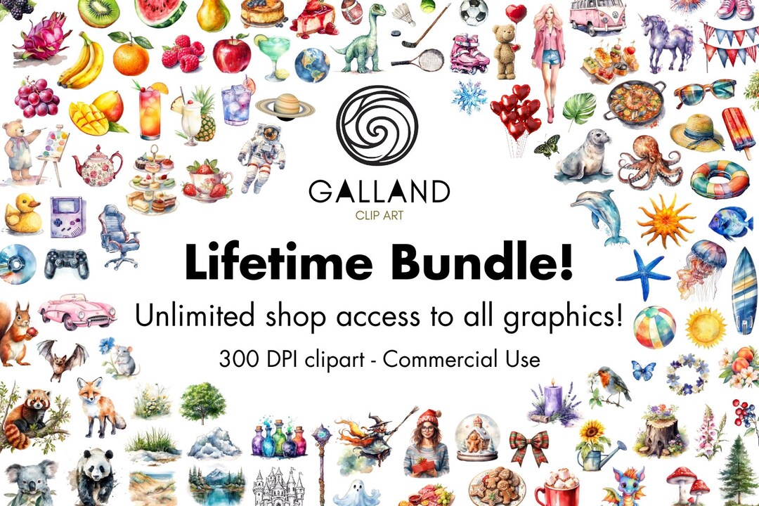 Whole Shop Bundle- Clipart Designs - Lifetime Access - Transparent ...