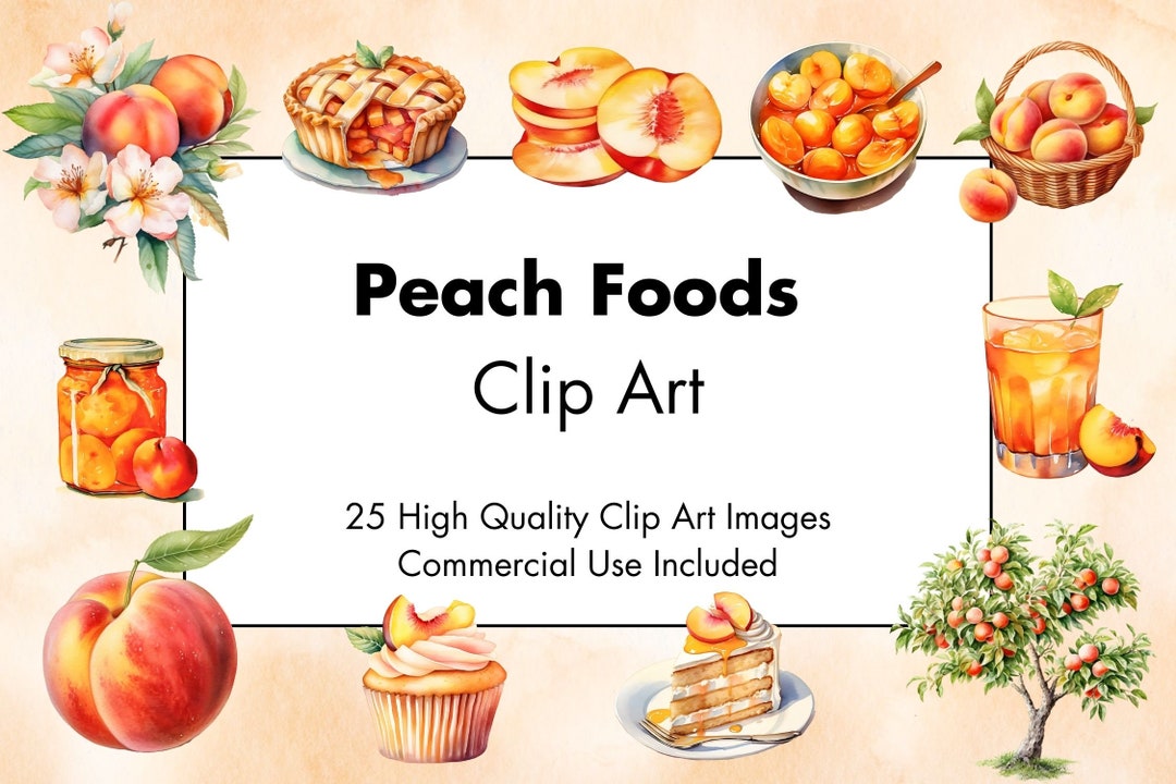 Peach Foods Clipart - 25 High Quality Graphics - White & Transparent ...